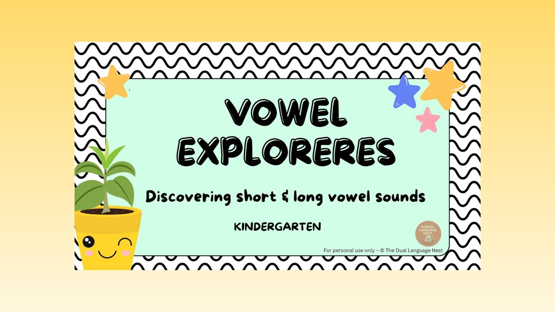 Vowels Lesson for Kindergarten ESL - Etsy