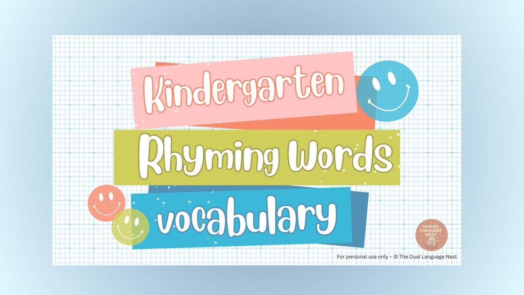 Phonics & Rhyming Lesson for Kindergarten ESL - Etsy