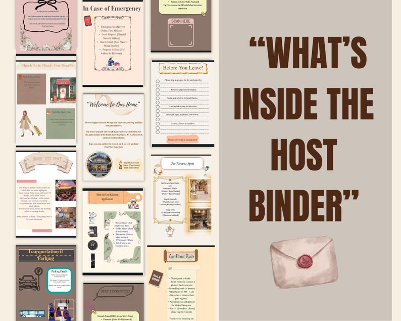 Airbnb Host Welcome Binder Template- Canva Editable PDF, Vacation ...