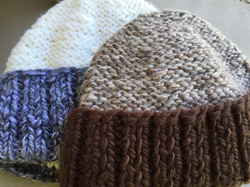 Wide Brim Knit Cap Chunky Knit Brown Textured Wool Blend - Etsy