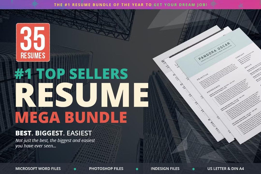 Resume Templates Bundle - 35 Best Selling CV Templates - Word ...