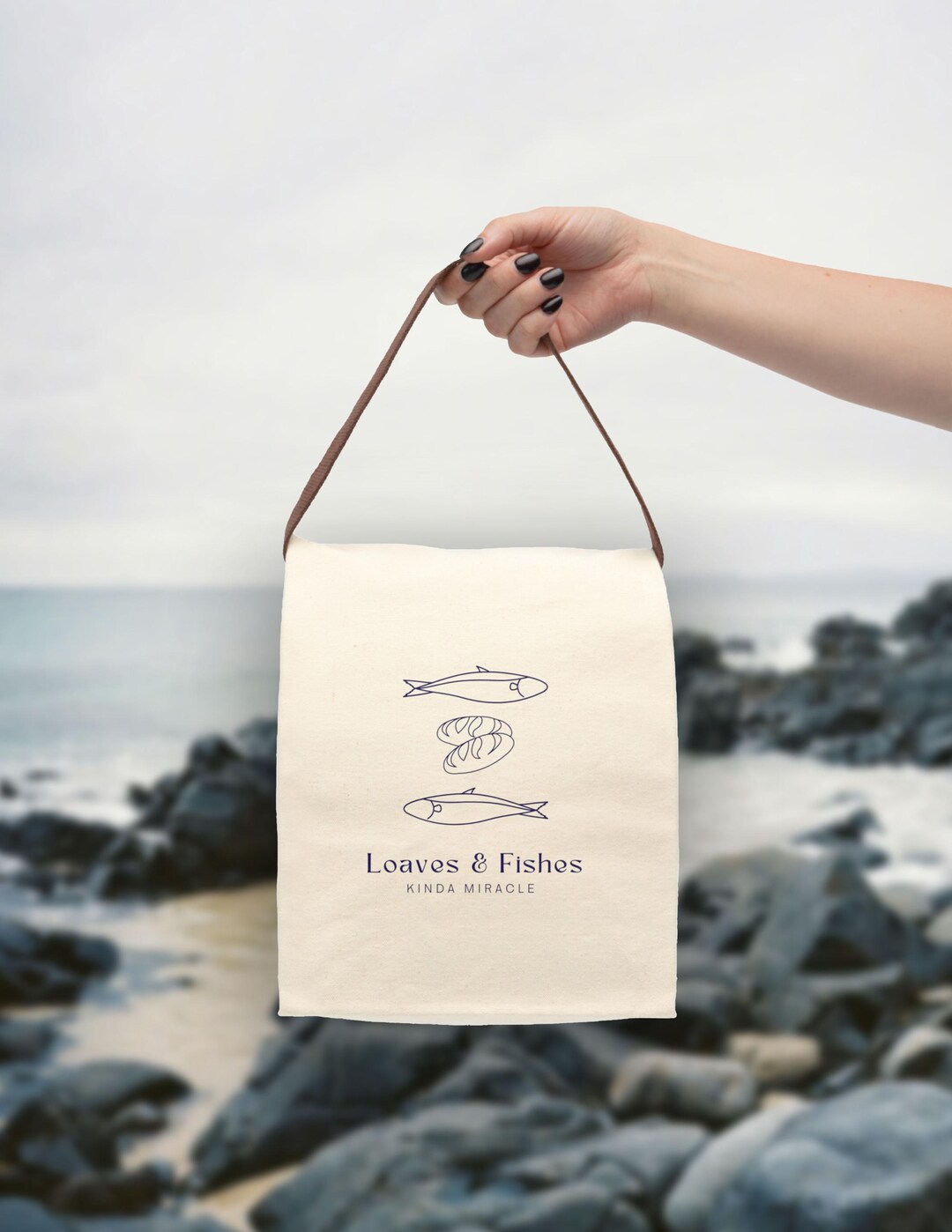 Canvas Lunch Bag, Biblical Loaves and Fishes Lunch Box, Cute Earthy ...