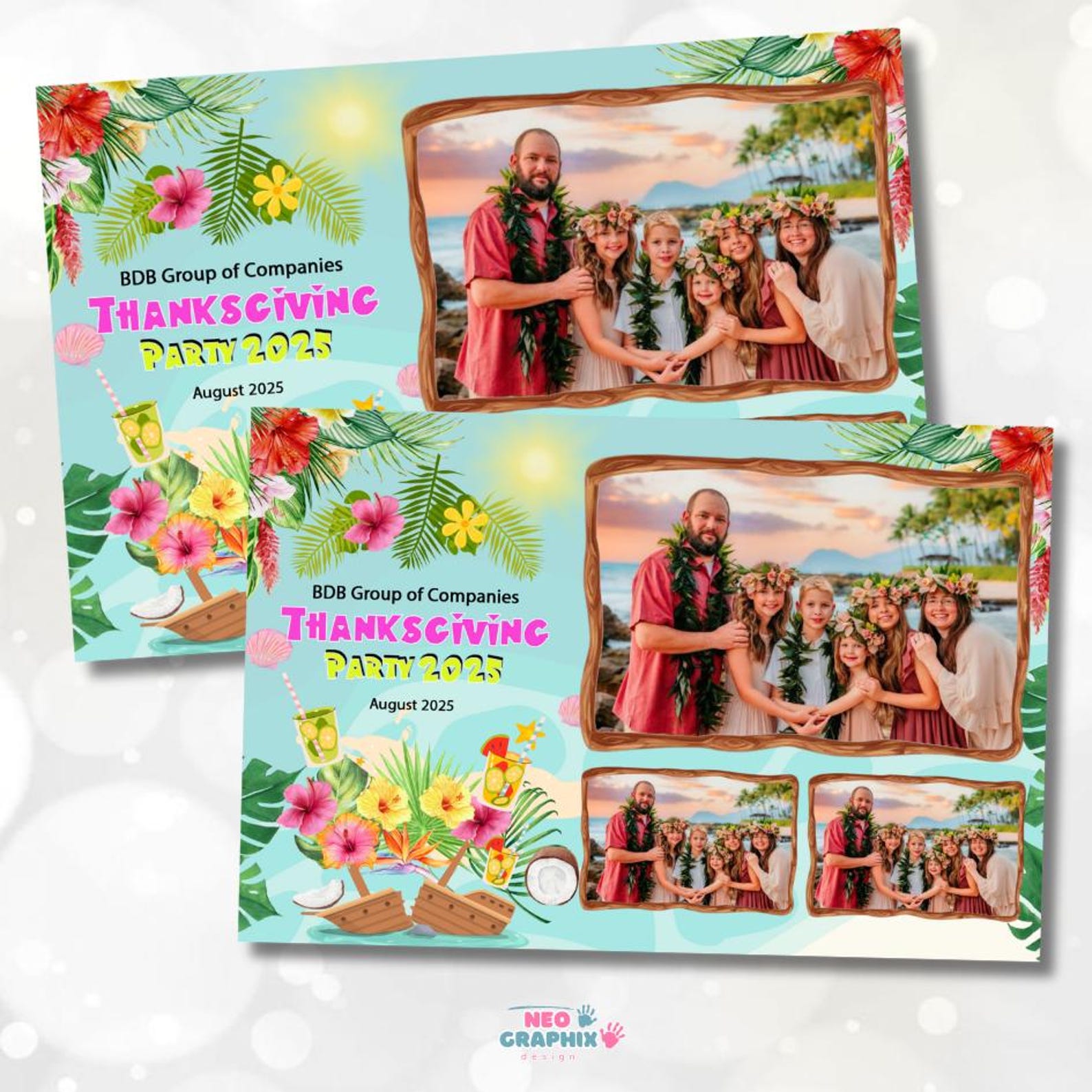 Hawaii Aloha Photo Booth Template: Tropical Luau, Beach Party (4x6 PSD ...