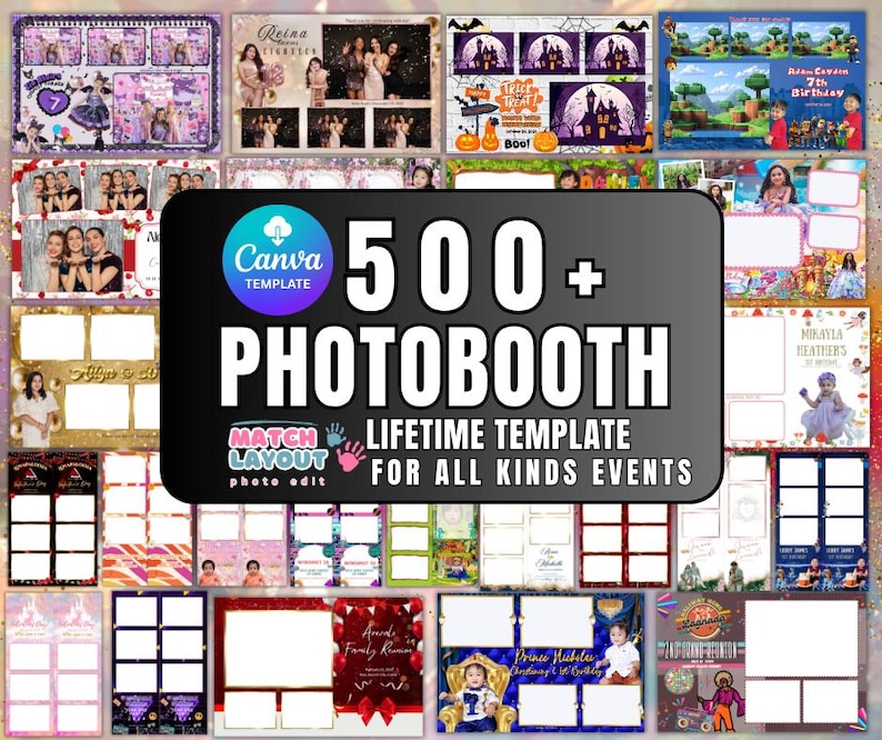 Photobooth Template Bundle | Instant Download Photo Booth Layouts for ...