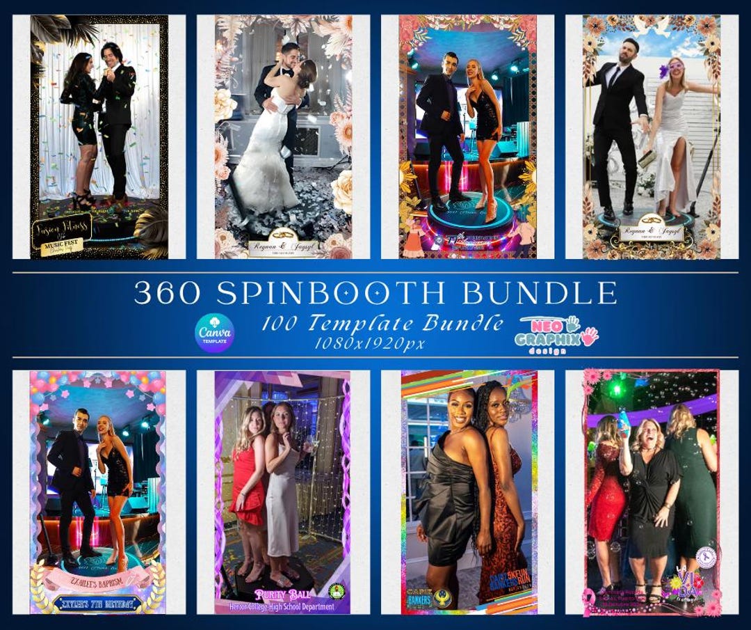 100 Editable 360 Spin Booth Video Overlay Templates | Canva Bundle - Etsy