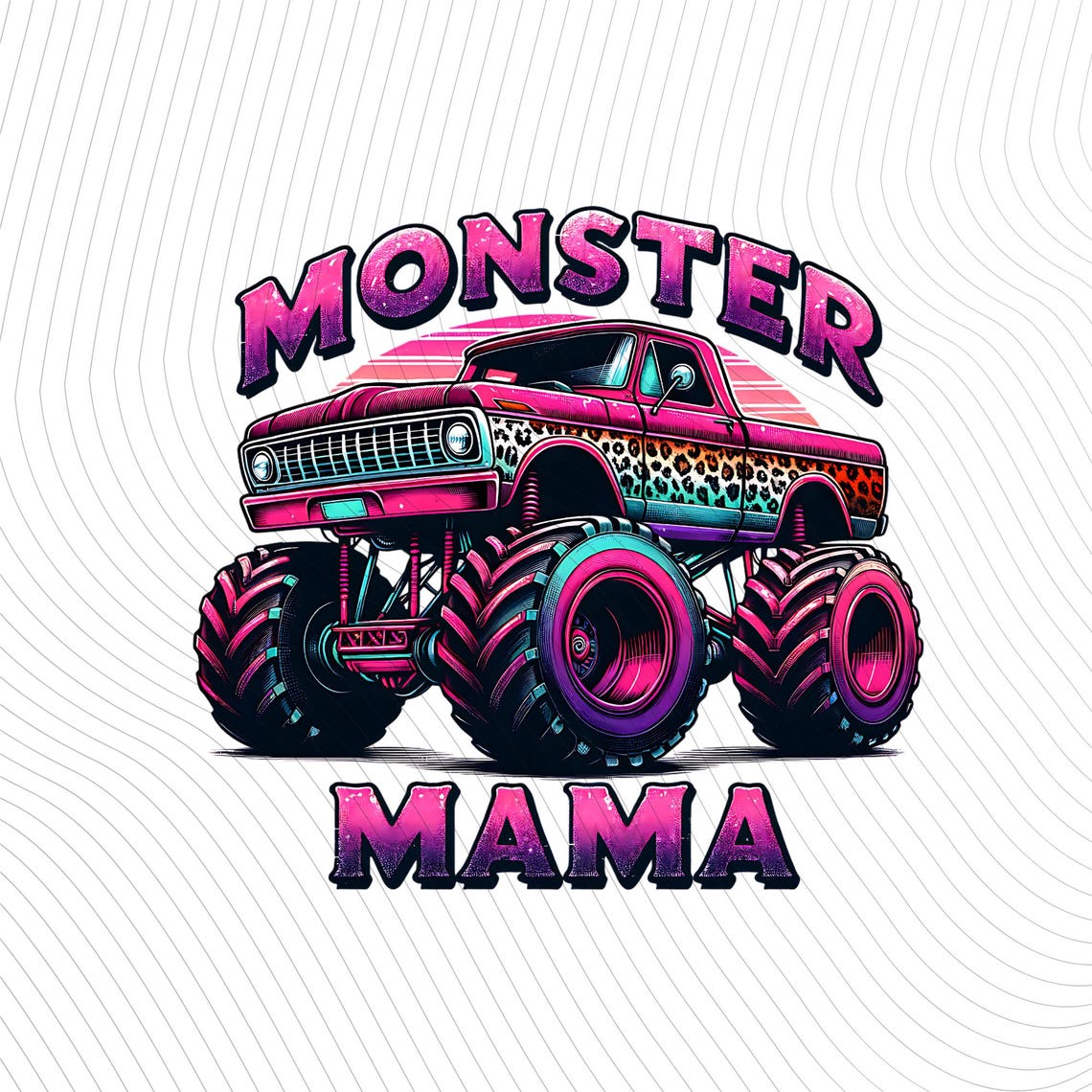 Monster Mama Truck PNG | Pink Leopard Monster Truck Clipart for ...