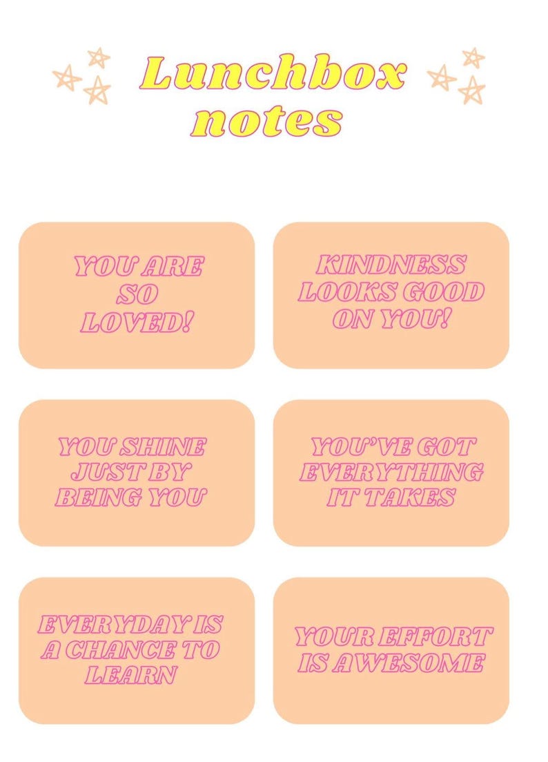 Printable Lunchbox Notes for Kids - 24 Encouraging and Uplifting Notes ...