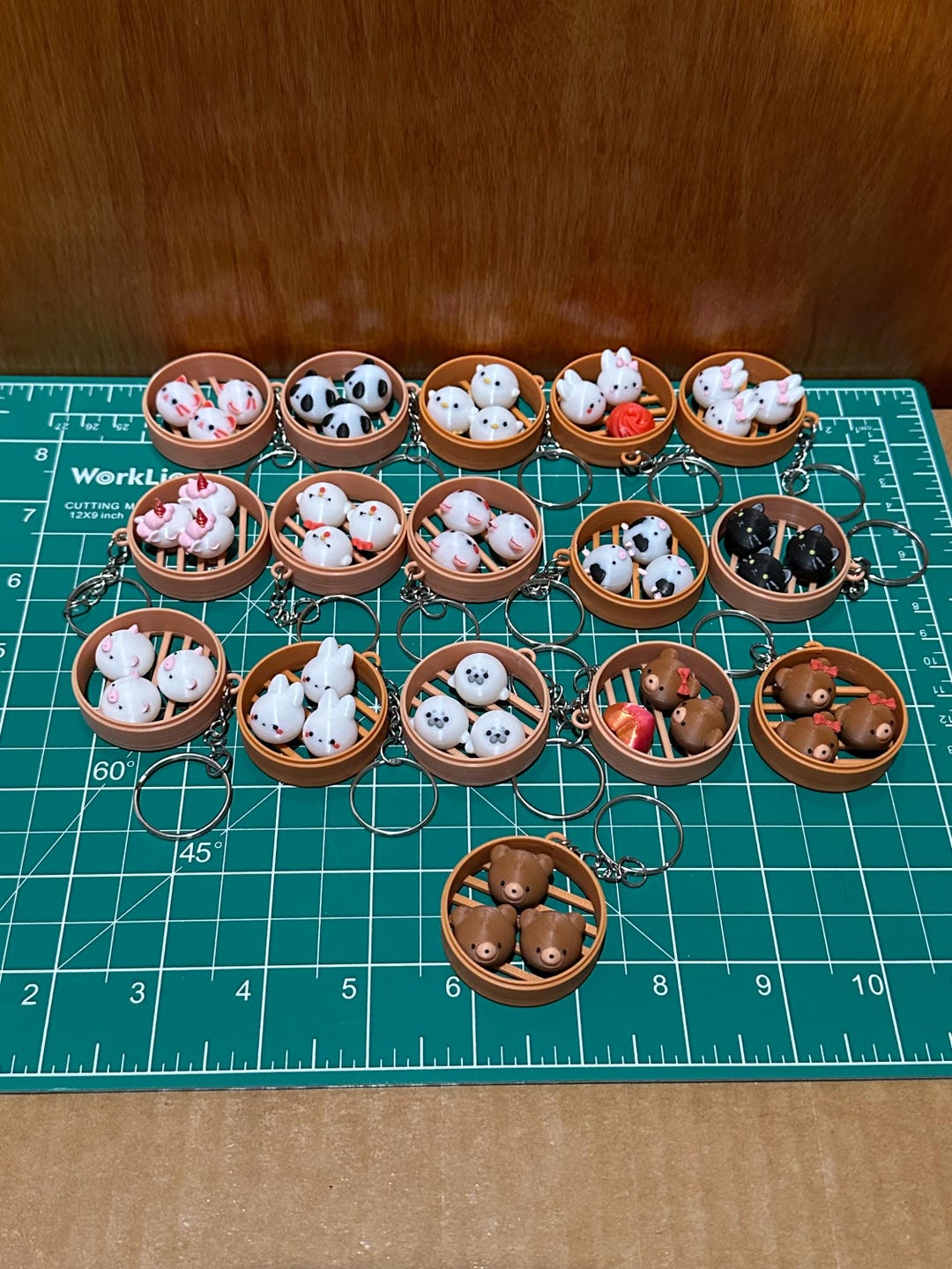 Cute Animal in Dim Sum Tray Keychains - Etsy