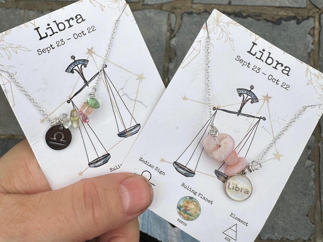 October Libra Birthstone Necklaces - Etsy