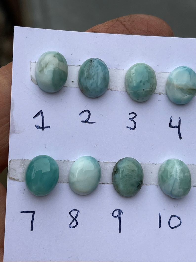 Oval Larimar Gemstone Custom Made Rings With Textured Band - Etsy