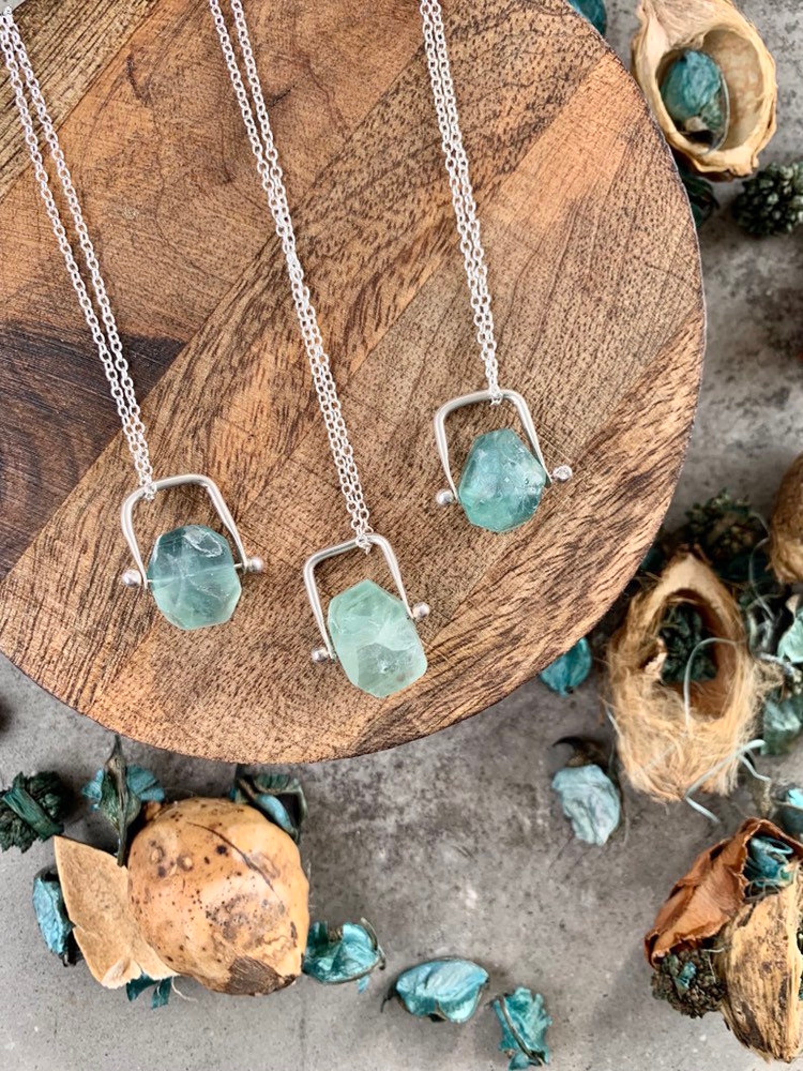Green Fluorite Crystal Necklace Pendant | Etsy