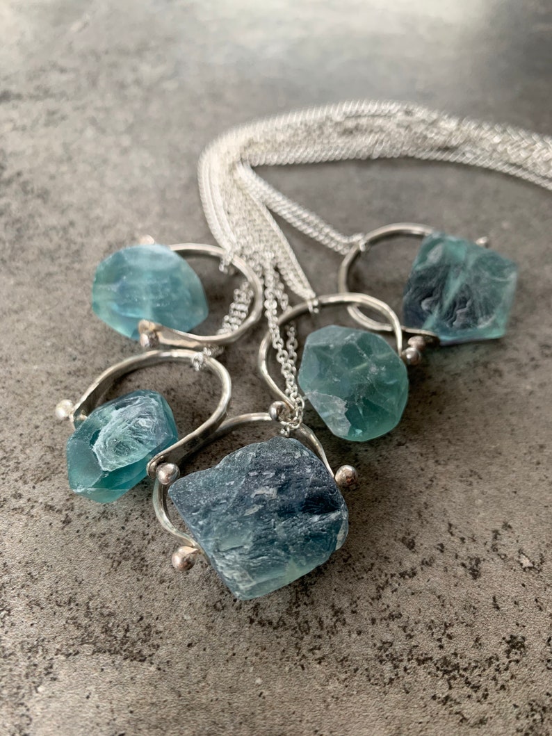 Green Fluorite Crystal Necklace Pendant - Etsy