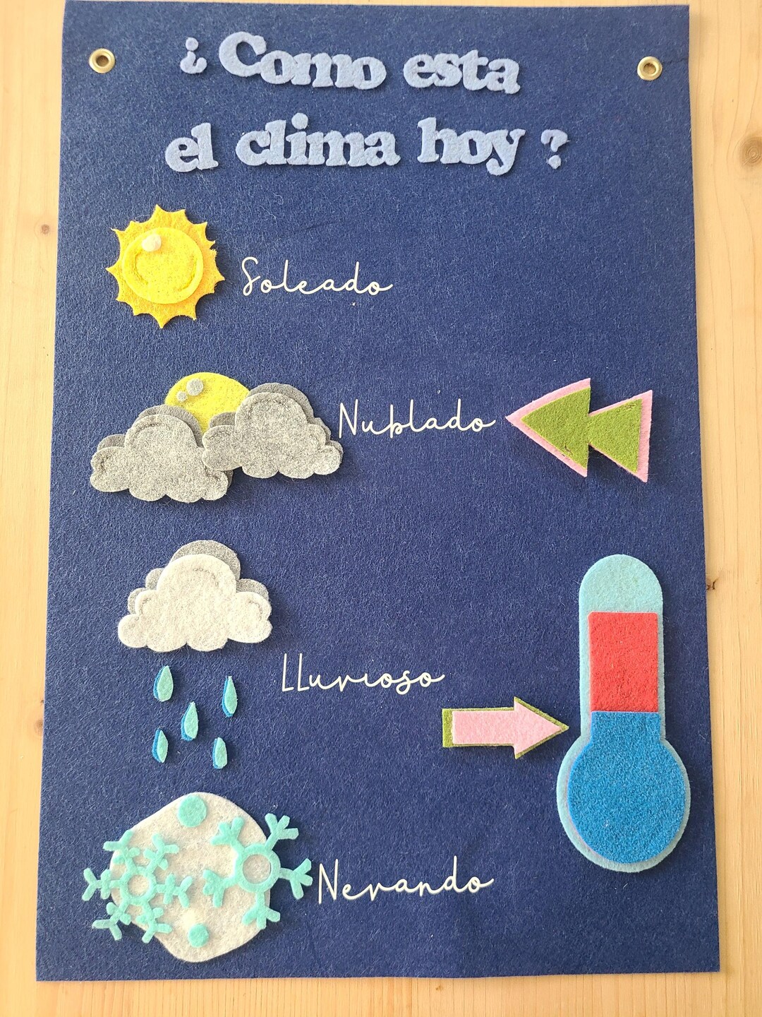 Felt Spanish Weather Chart for Kids: Bilingual Learning, Homeschool ...