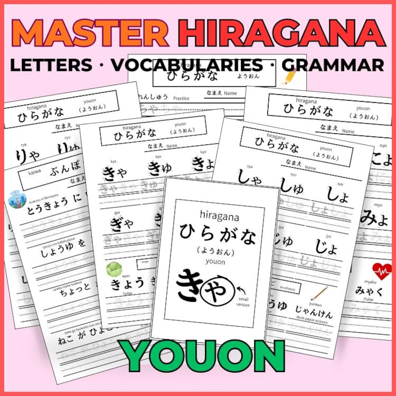 Hiragana Tracing Worksheet PDF , Japanese Combination Sounds with ...