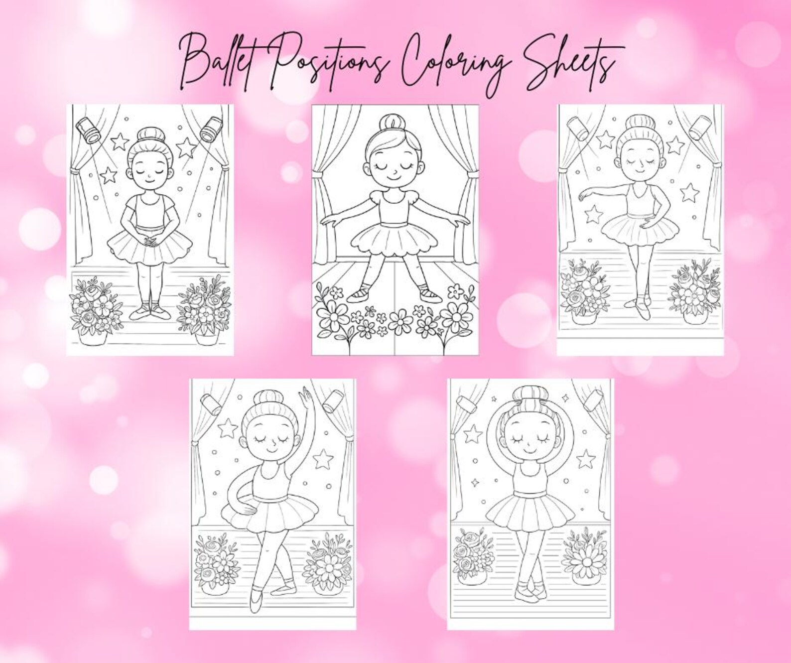 Ballet Positions Coloring Sheets - Etsy
