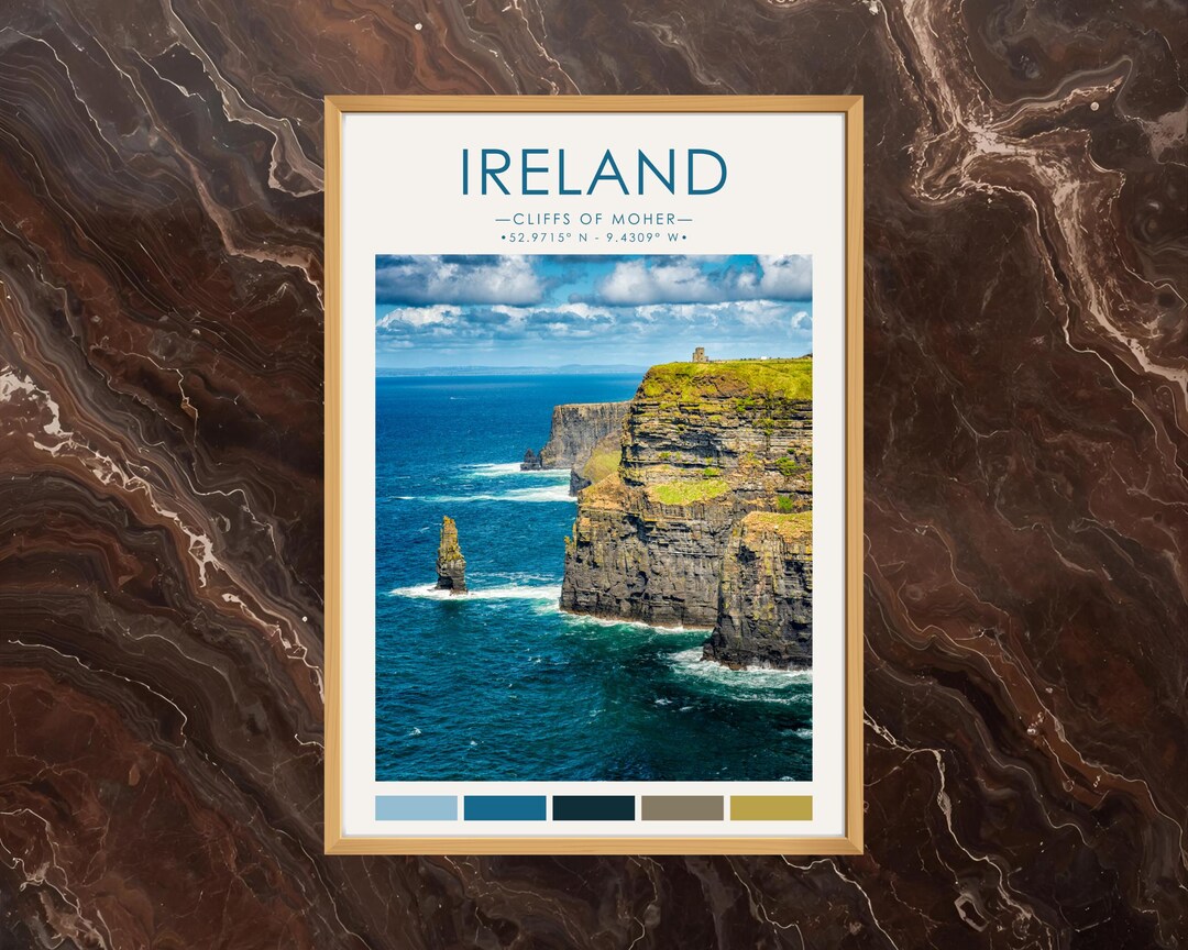 Ireland Photography Print, Cliffs of Moher Travel Poster, Ireland Real ...
