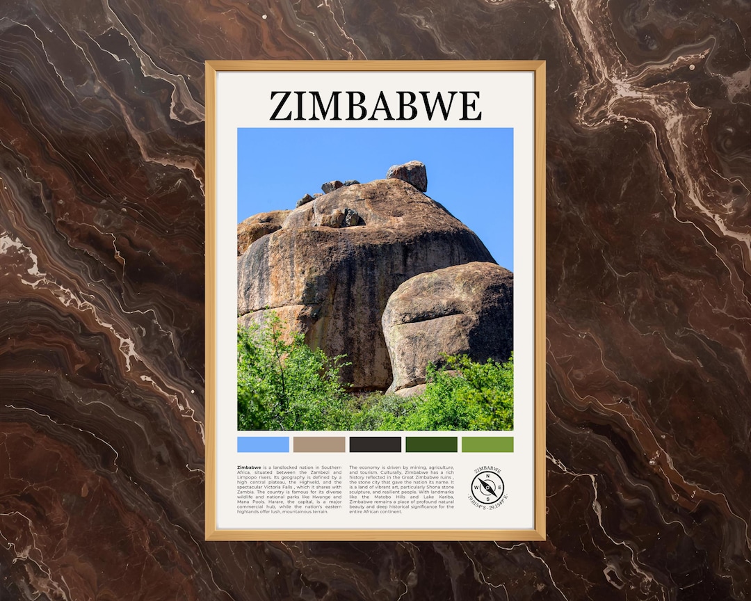 Zimbabwe Poster: Matobo Hills Poster, Zimbabwe Print, Zimbabwe Paint ...