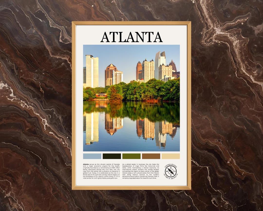 Atlanta Poster: Georgia Poster, Atlanta Print, Atlanta Real Photo ...