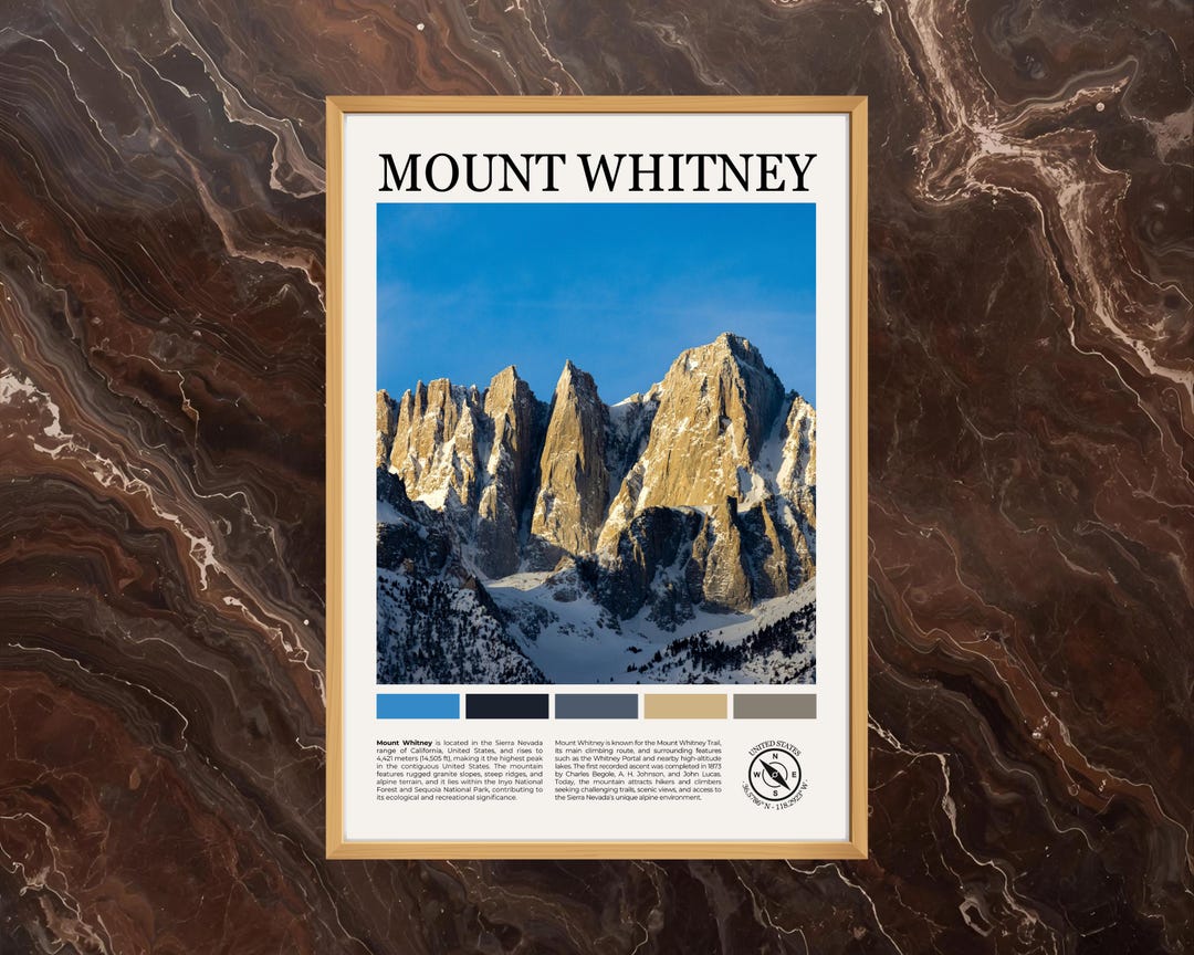 Mount Whitney Poster: Mount Whitney Print, Mount Whitney Wall Art ...
