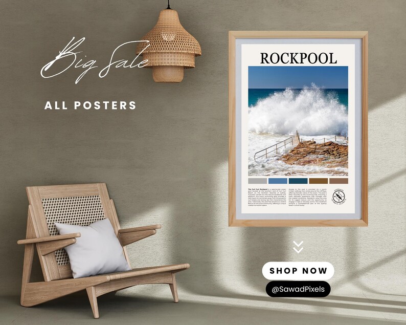 Curl Curl Rock Pool in Sydney Poster: Australia Poster, Curl Curl Rock ...