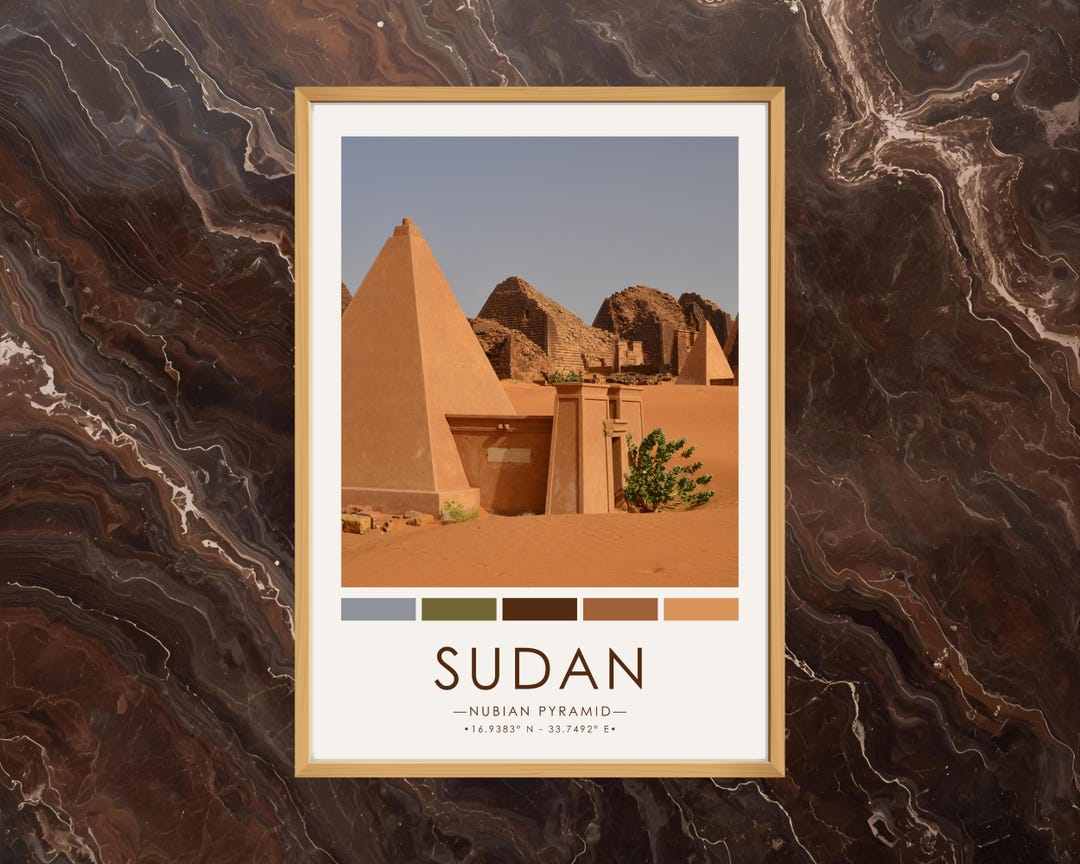Sudan Photography Print, Nubian Pyramid Travel Poster, Sudan Real Photo ...