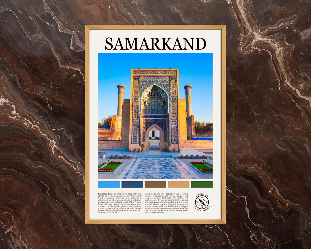 Samarkand Poster: Uzbekistan Poster, Uzbekistan Print, Uzbekistan Real ...