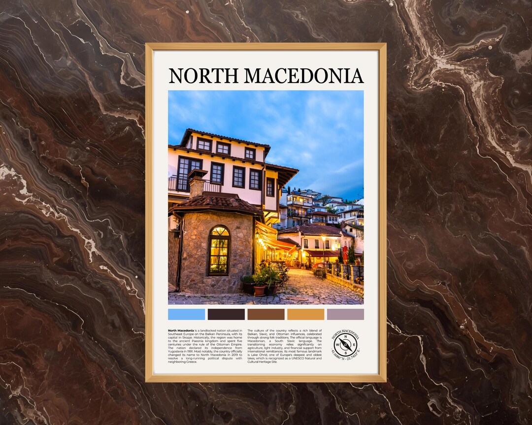 North Macedonia Poster: North Macedonia Print, North Macedonia Home ...