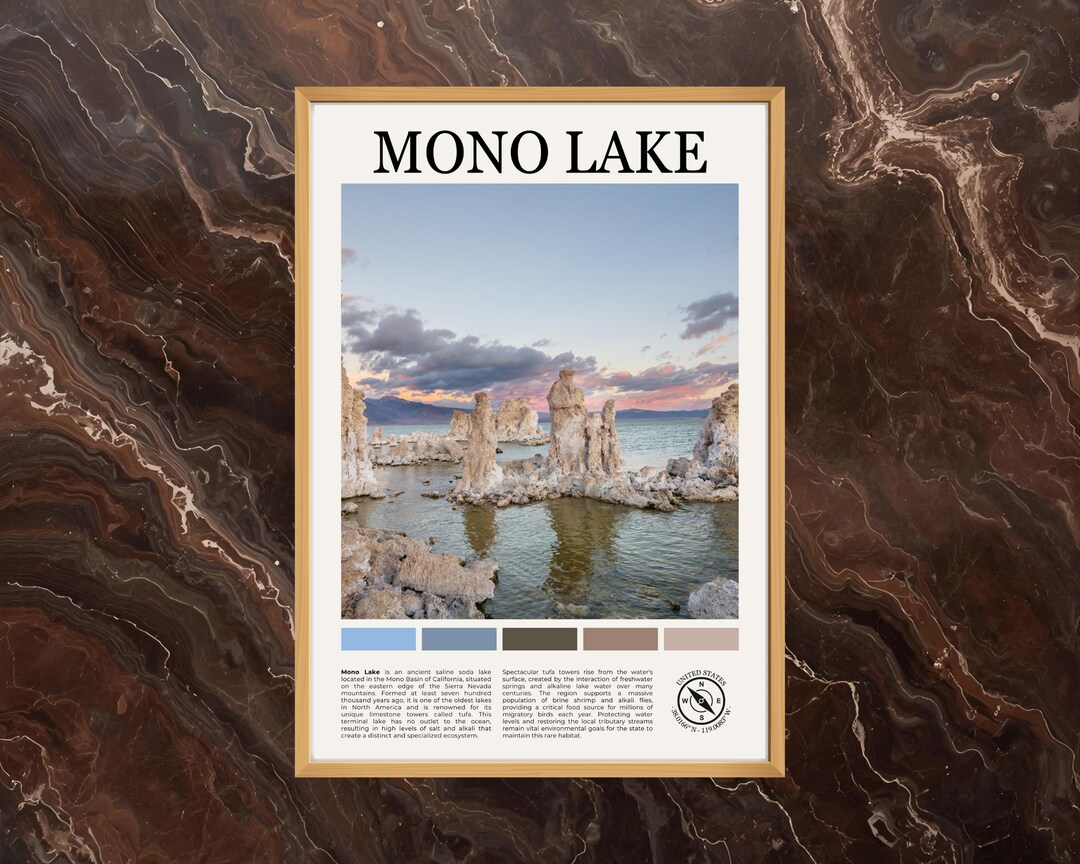 Mono Lake Poster: California Poster, Mono Lake Print, Mono Lake Real ...