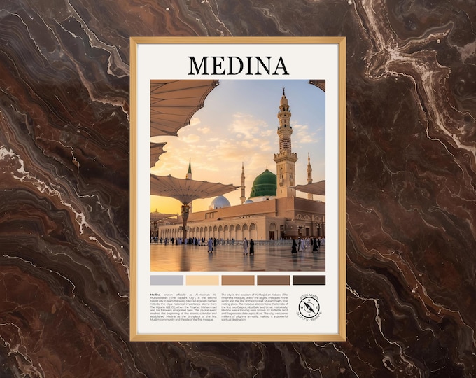 Masjid Nabawi Poster Digital Download, Medina Mosque Print, Medina ...