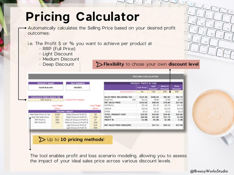 Super Easy Pricing Calculator Spreadsheet Template - for Small Business ...