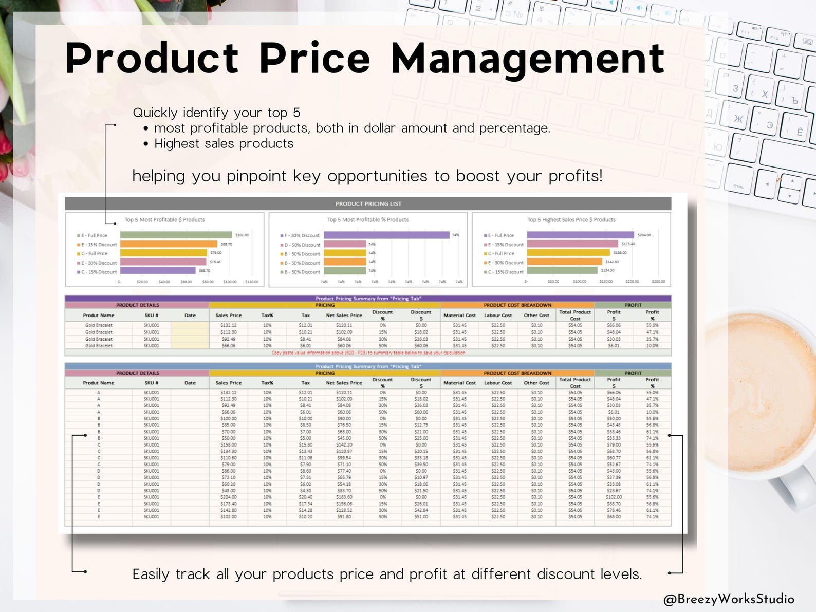 Super Easy Pricing Calculator Spreadsheet Template - for Small Business ...