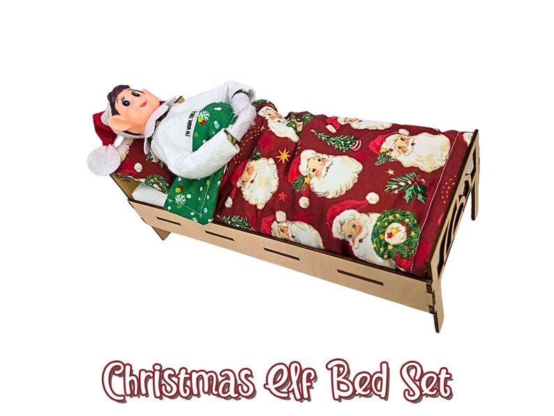 Christmas Elf Bed Single-bed Set | 1/6 Scale for 12" Elves | Blanket ...