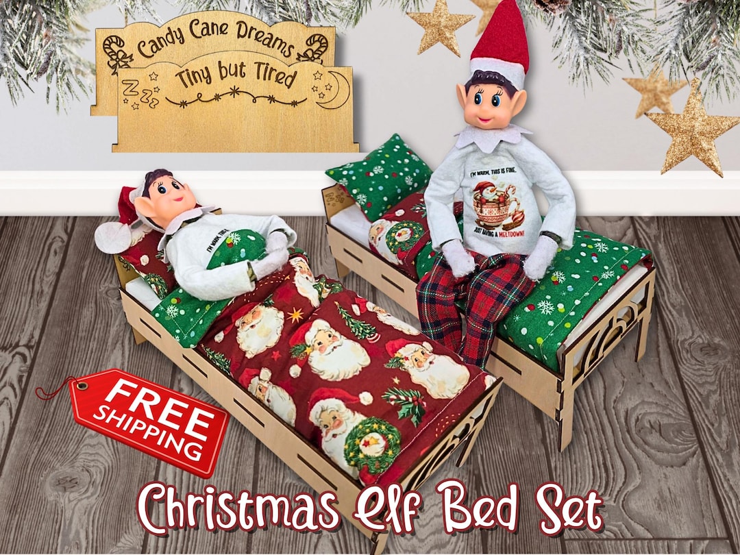 Christmas Elf Bed Single-bed Set | 1/6 Scale for 12" Elves | Blanket ...
