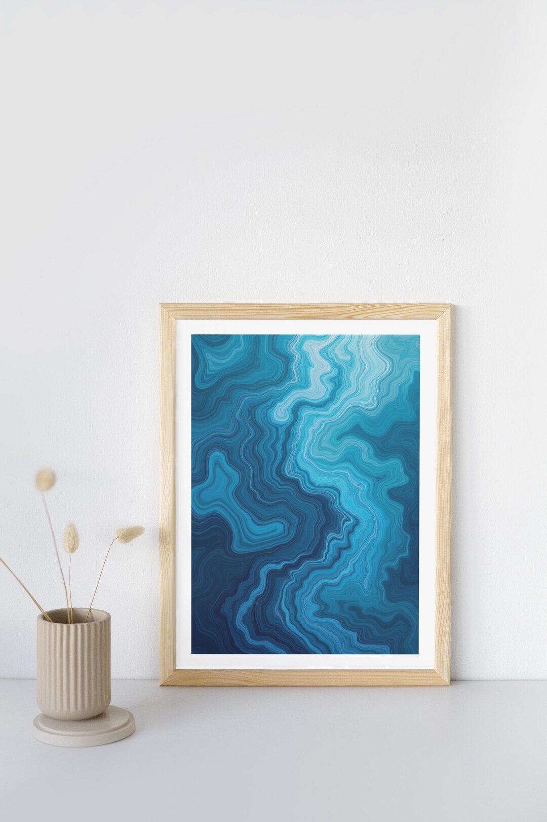 Ocean Abstract Art Print: Blue Turquoise Veins (digital Download 300 ...