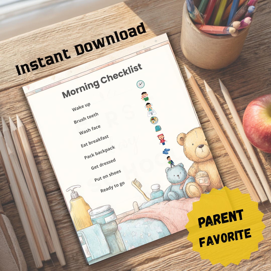 Morning & After School Routine Chart for Kids | Printable Daily ...