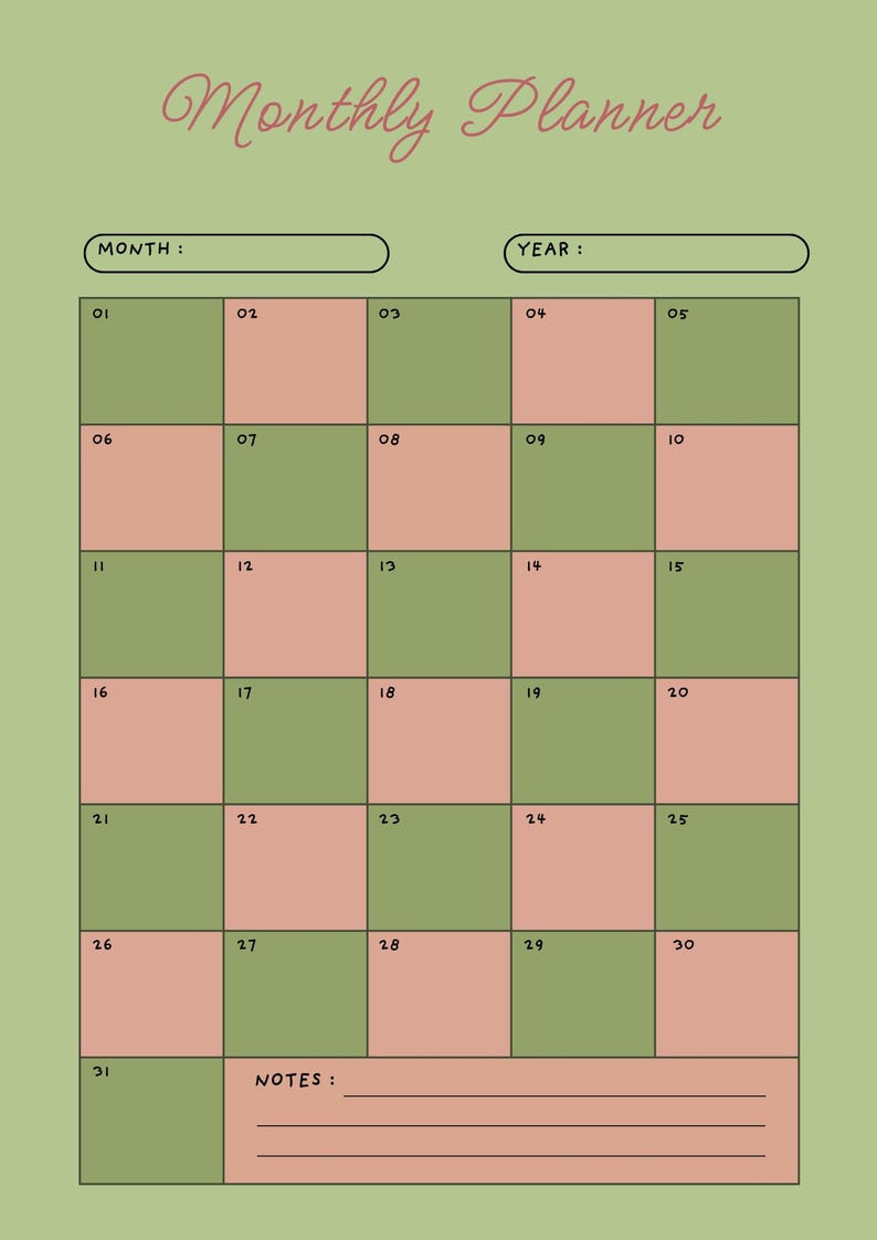 Editable Digital Planner Canva Template Goodnotes Compatible Pink ...