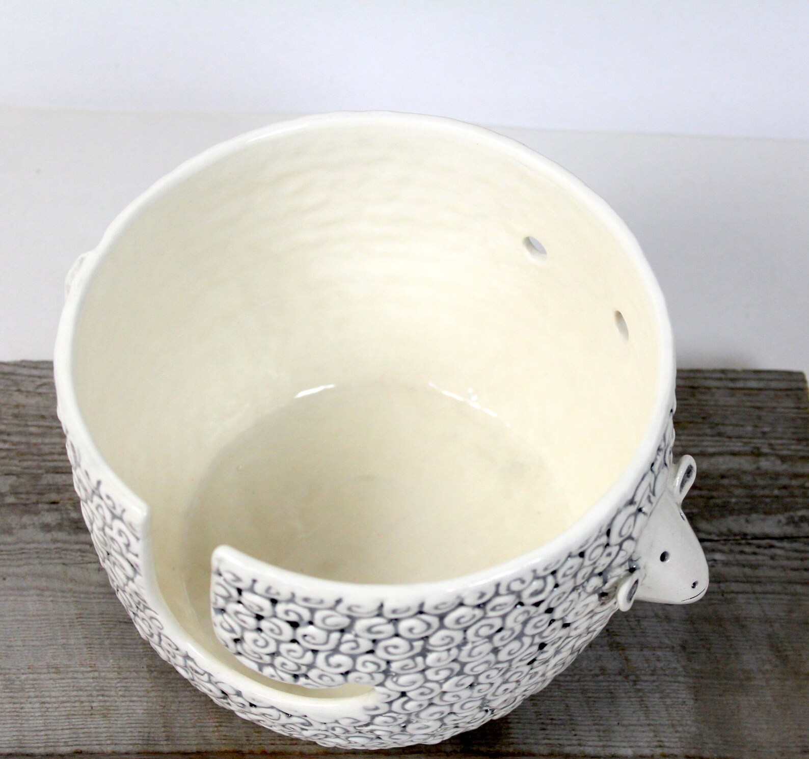 Large Sheep Yarn Bowl Pottery Ceramic Yarn Bowl Knitting or - Etsy