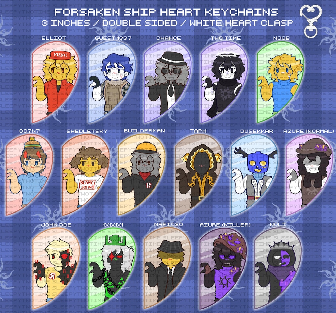3 Inch Roblox Forsaken Ship Heart Keychains - Etsy