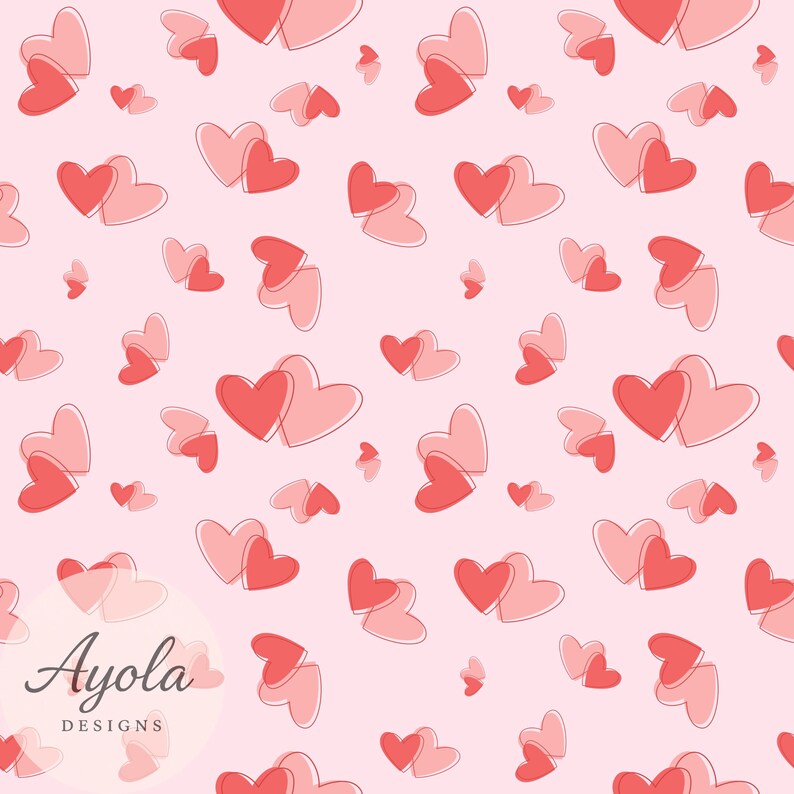 Valentine Heart Seamless Pattern Digital Paper Set (PNG/JPEG) - Etsy