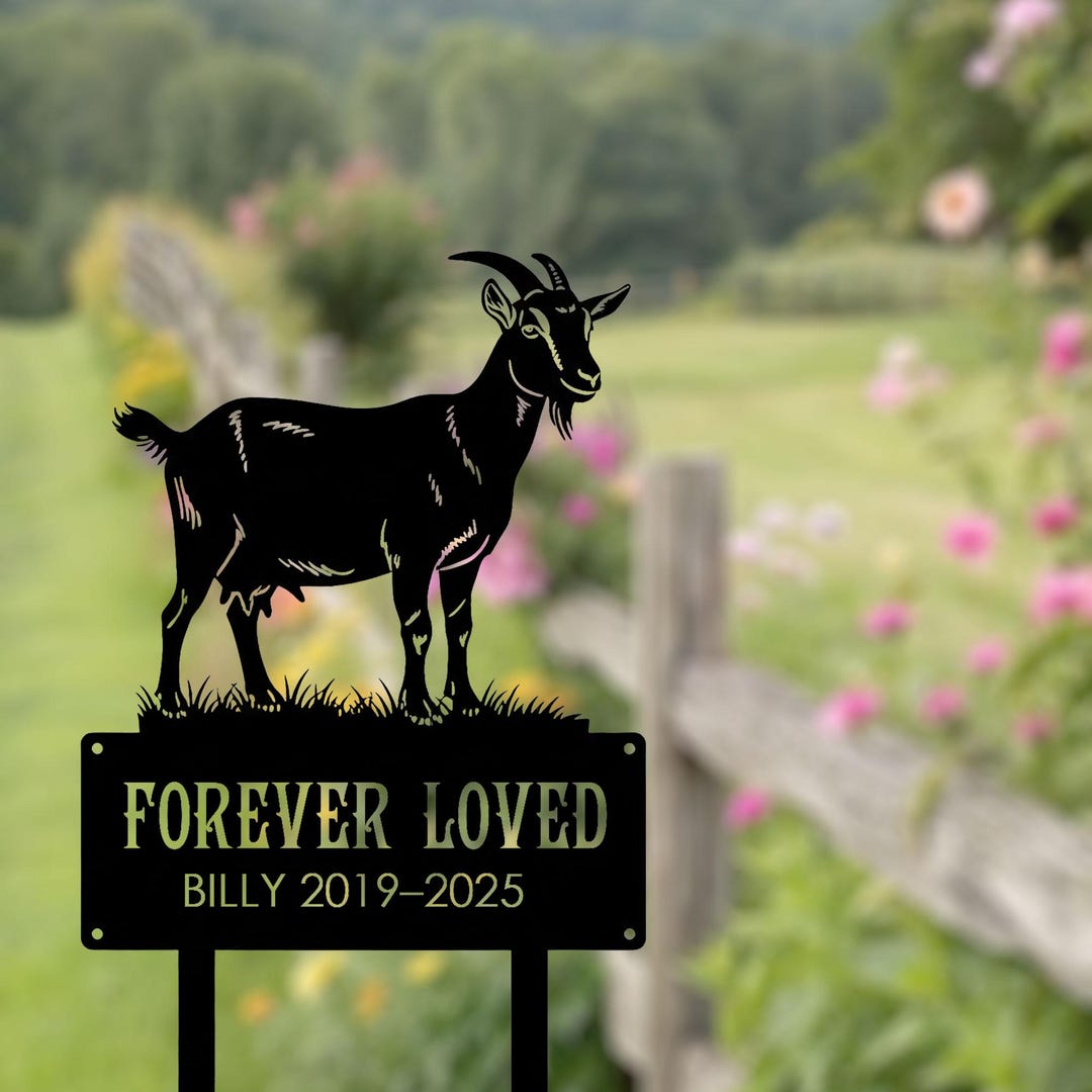 Personalized Goat Memorial Garden Stake, Custom Forever Loved Pet ...
