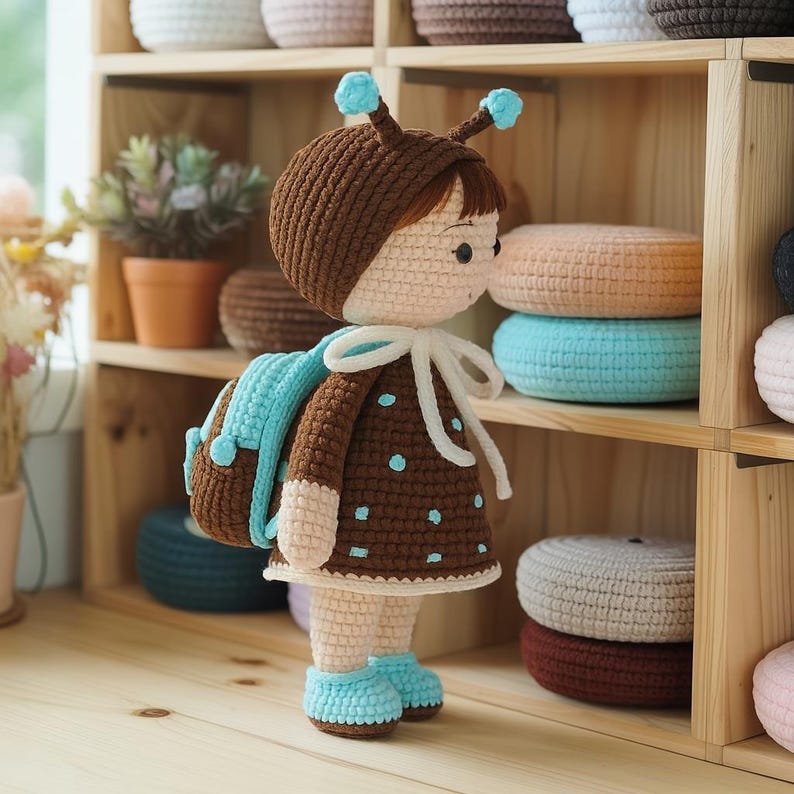 Crochet Ladybug Doll Pattern | Amigurumi Bug Girl Doll Tutorial PDF ...