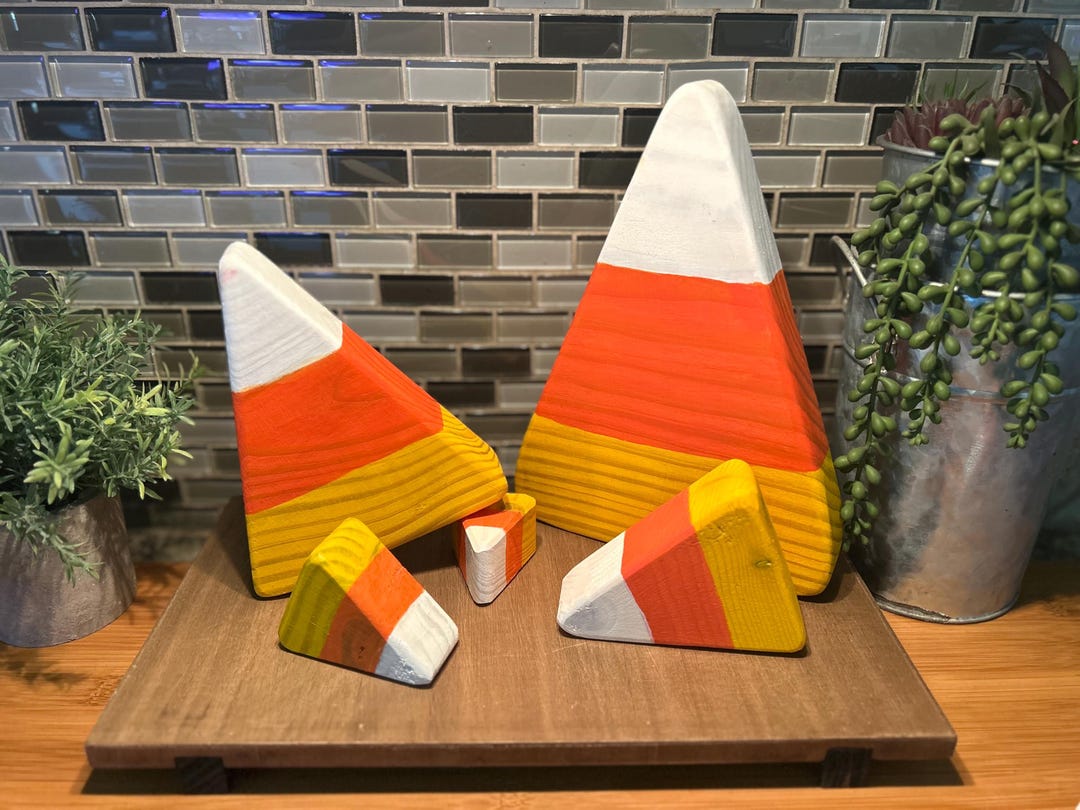 Rustic Wooden Candy Corn: Handcrafted Fall Decor - Etsy