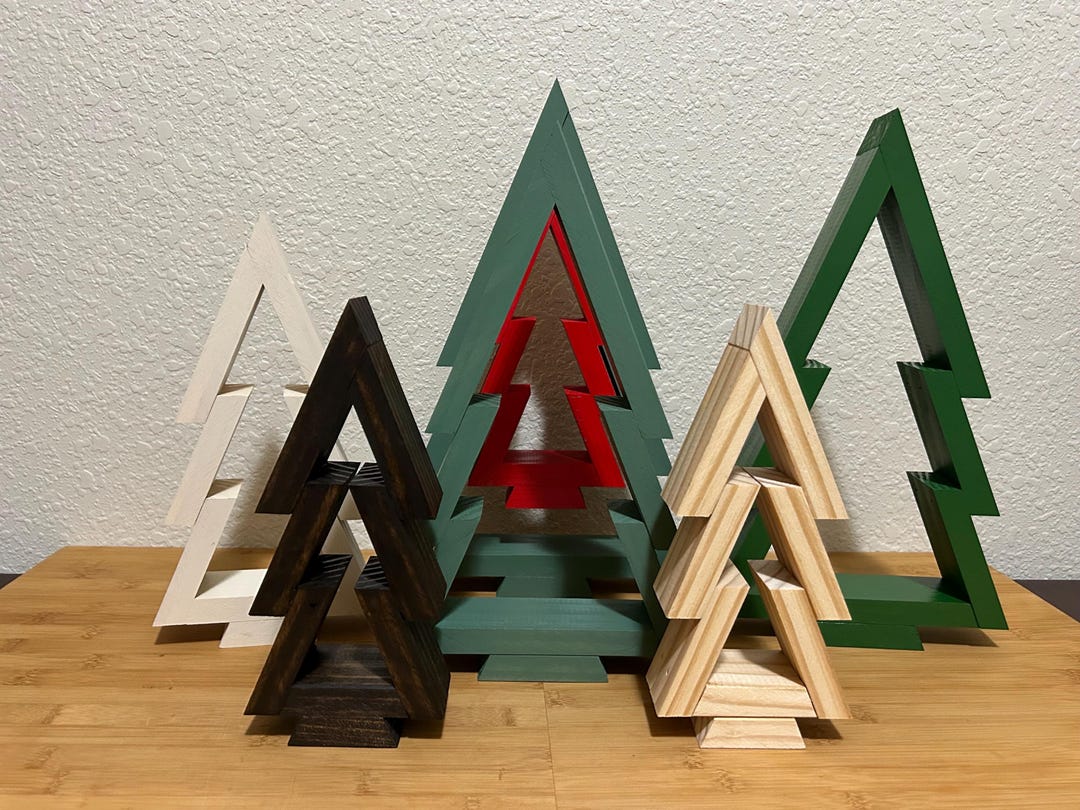 Handcrafted Wooden Nesting Christmas Trees – Rustic Holiday Shelf Decor ...