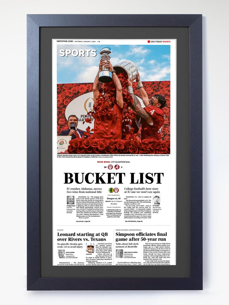 2025 Indiana Football - “bucket List” – Rose Bowl Domination Vs Alabama ...