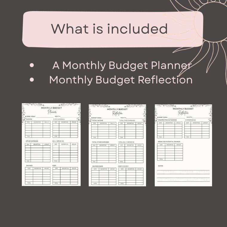 Monthly Budget Planner and Reflection - Etsy