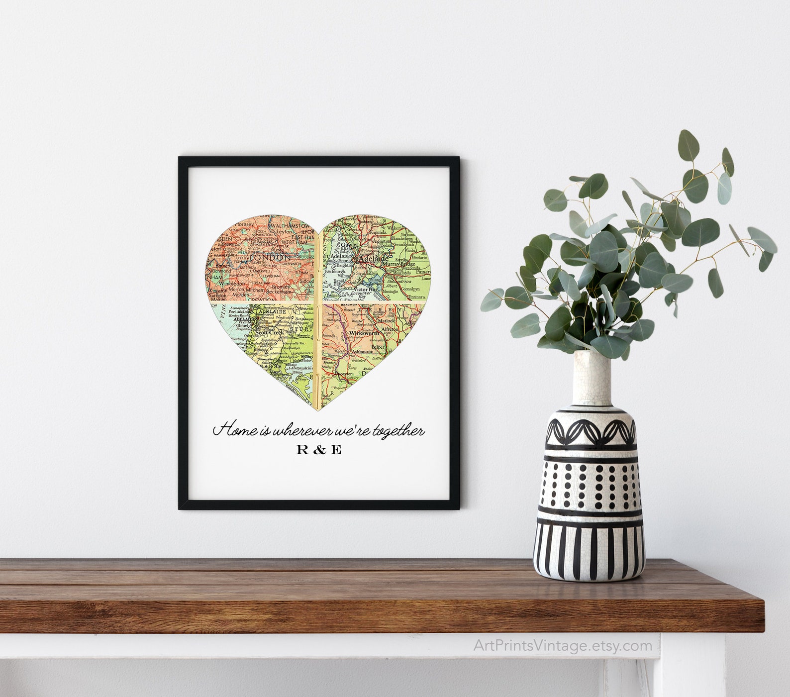 Custom Heart Map Unique Wedding Gift for Couple Personalized - Etsy