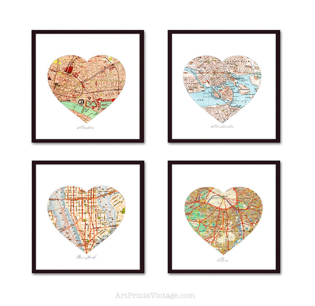 Custom Heart Map 50th Anniversary Gifts for Parents 4 - Etsy