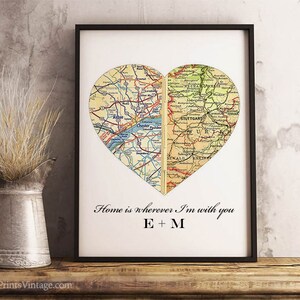 Custom Couples Map Gift Personalized Map Unique Husband - Etsy