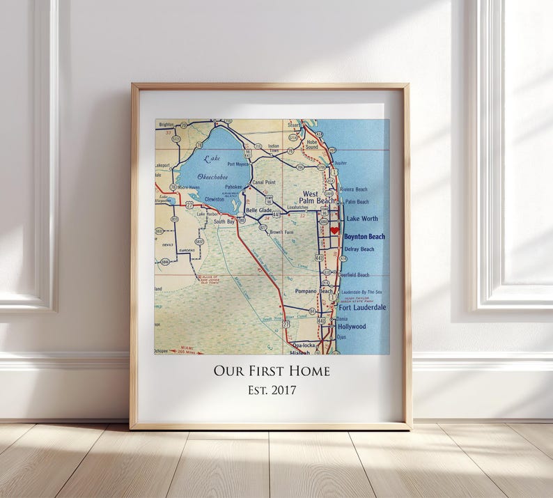 Custom Heart Map for New Home Housewarming Gift or Family Moving Away ...