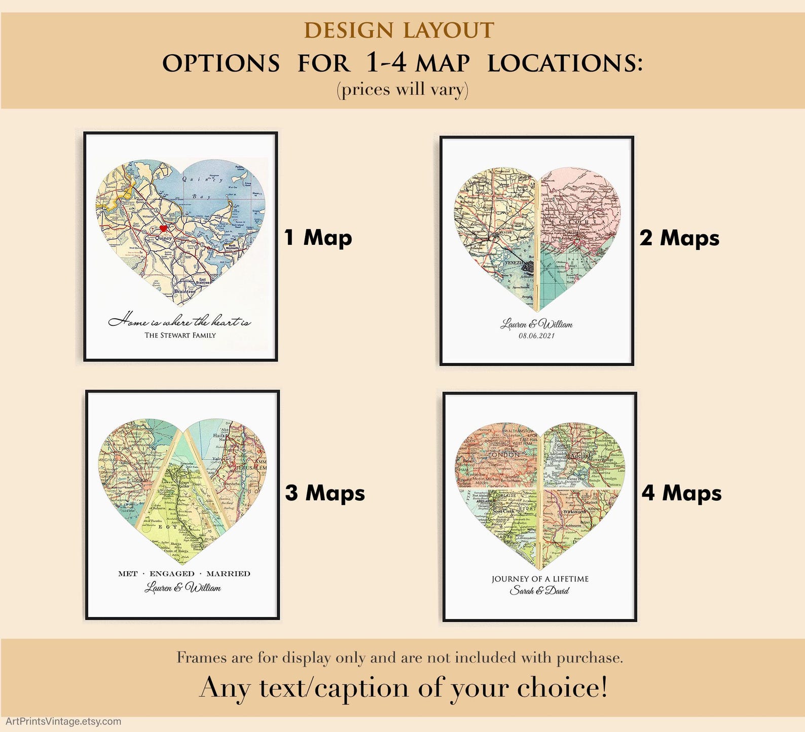 Custom Couples Map Art Wedding/anniversary Gifts | Personalized Travel ...